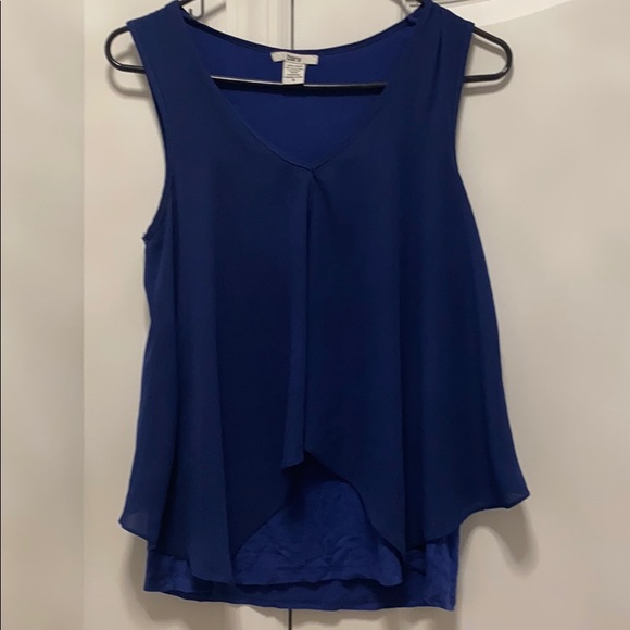 Bar III | Tops | Bar Iii Sleeveless Tiered Split Front Tank Top | Poshmark